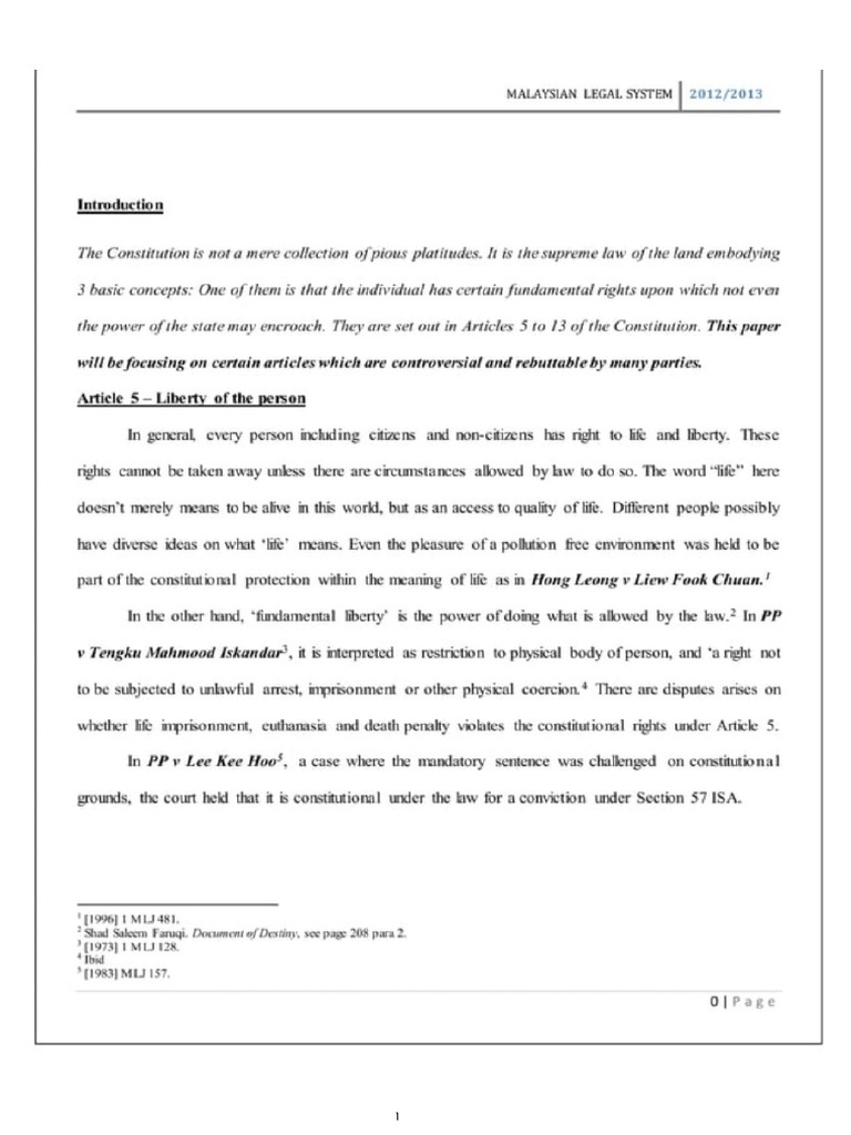 Fundamental Liberties | PDF