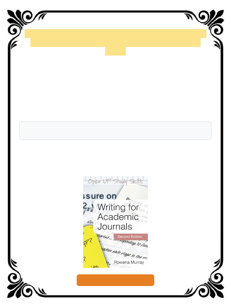 Writing for Academic Journals 2nd Edition Rowena Murray ebook licensed ...