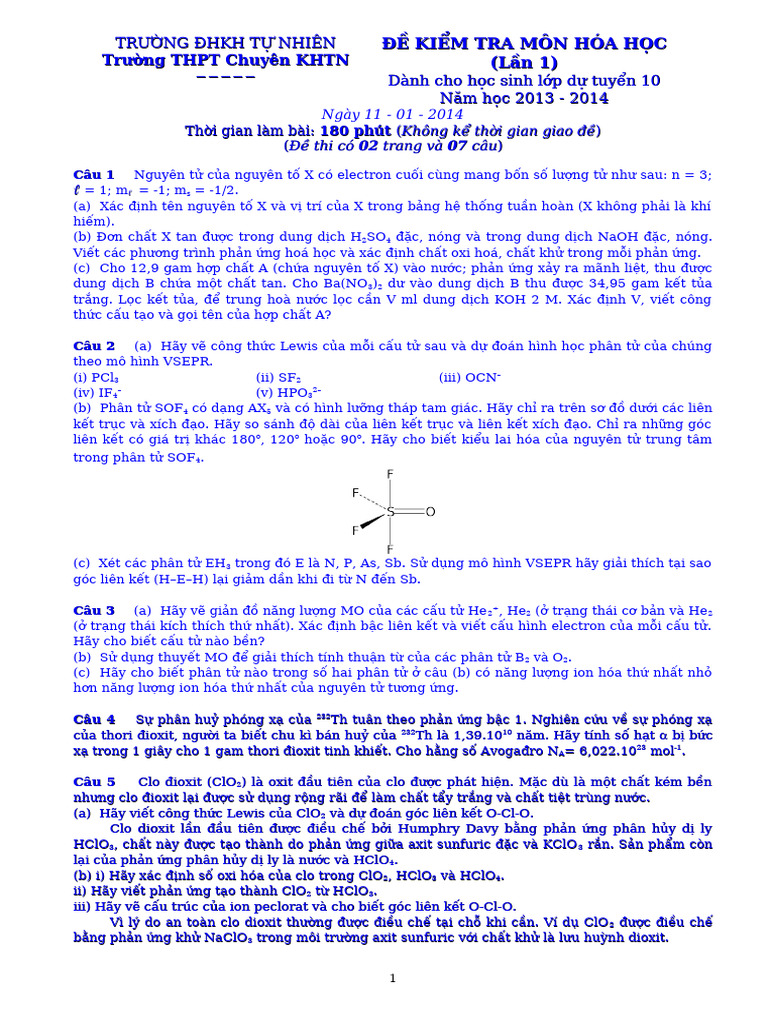 De Kiem Tra HSG Lop 10 Lan 1 Tuan Anh, Hieu | PDF