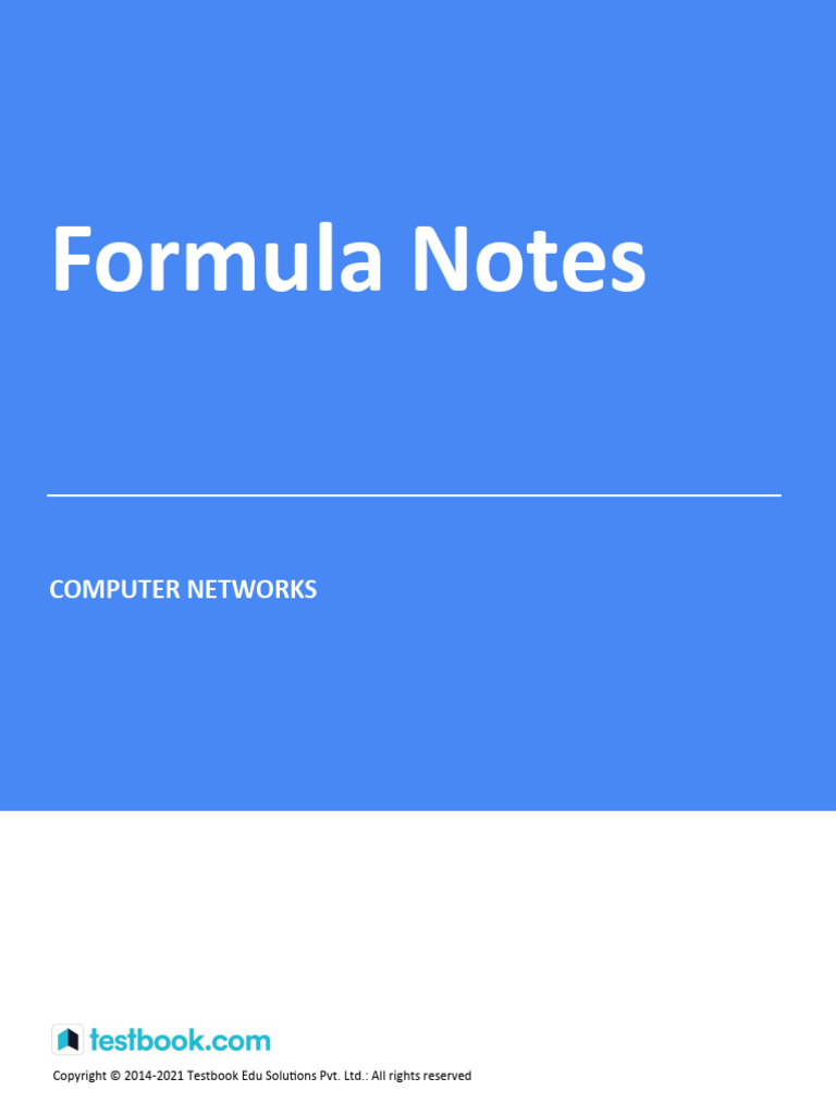 Computer Networks Formula Notes Guide | PDF | Transmission Control ...