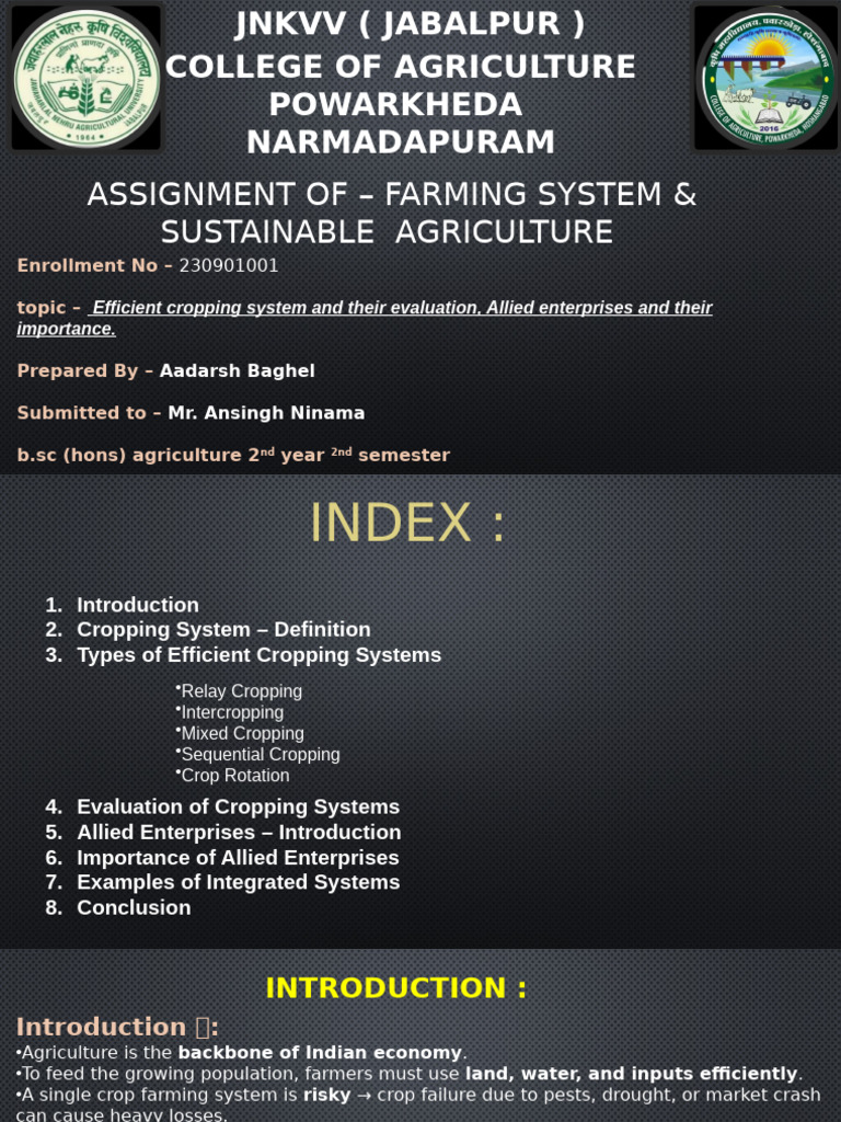 Aadarsh Farming | PDF | Agriculture | Crops