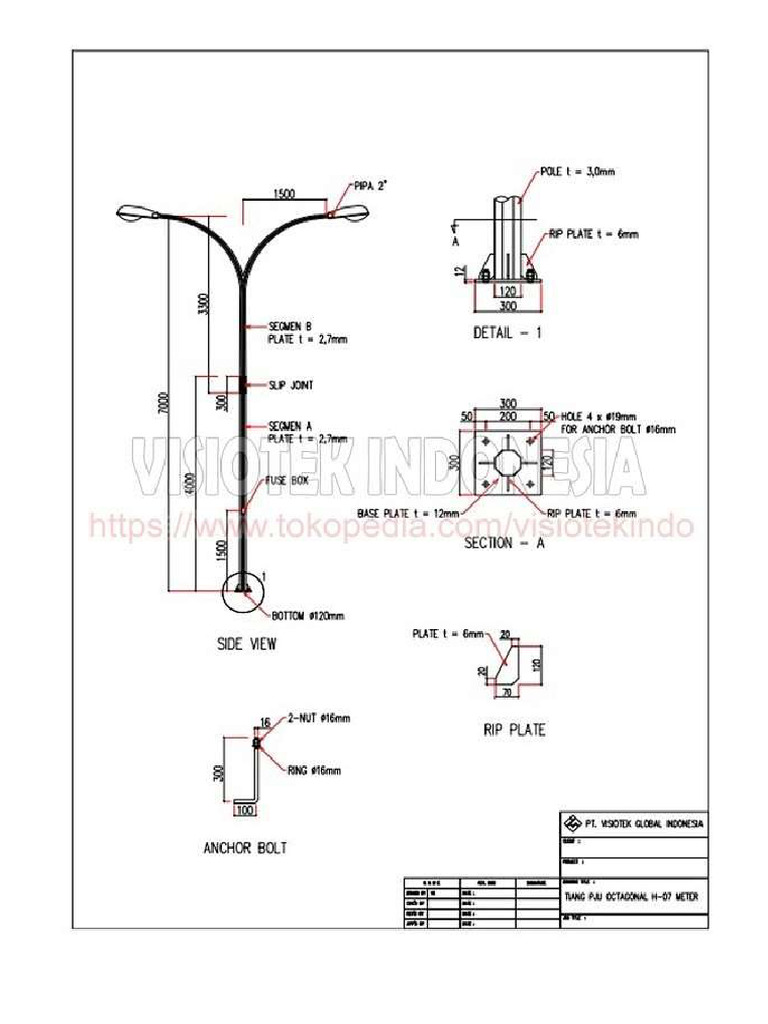 Tiang Listrik PJU Double Lamp | PDF