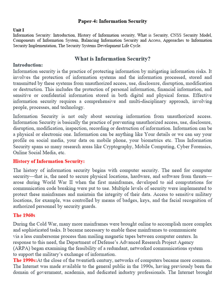 Information Security PDF | PDF | Information Security | Computer Security