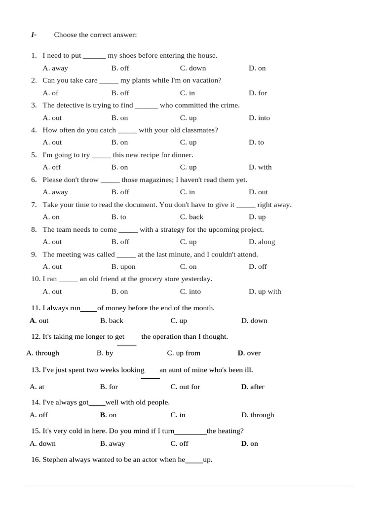 Choose The Correct Answer | PDF