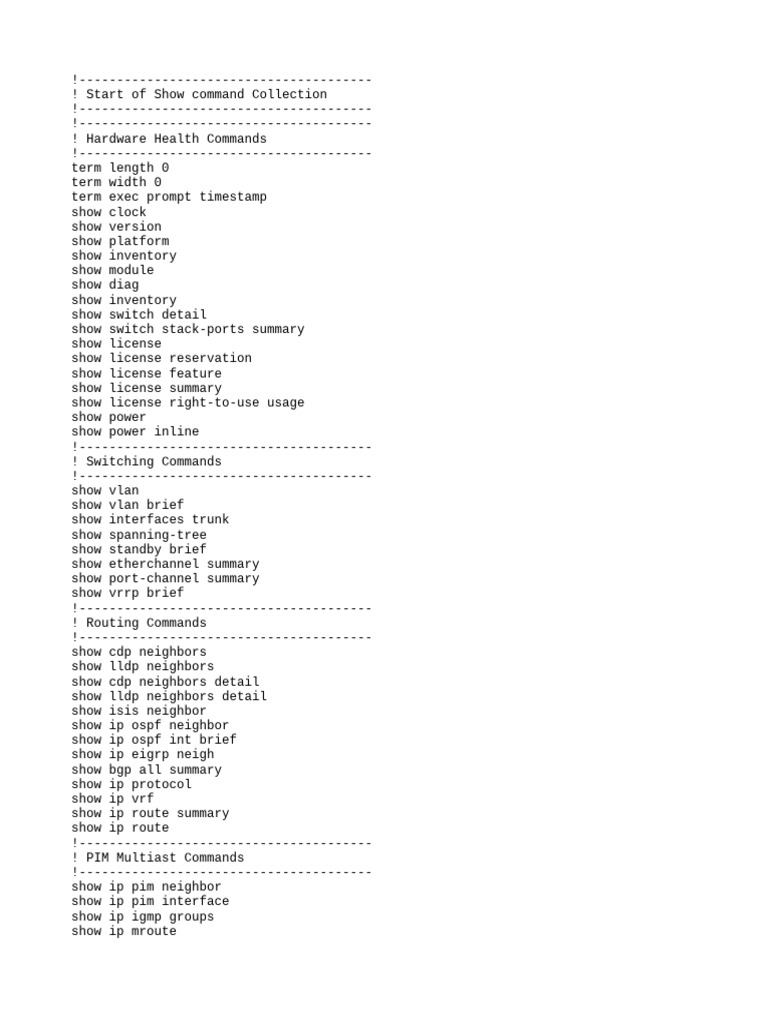 List of Show Commands | PDF