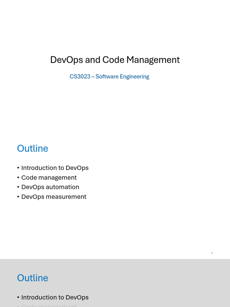 DevOps Code Management Overview | PDF | Software | Performance Indicator