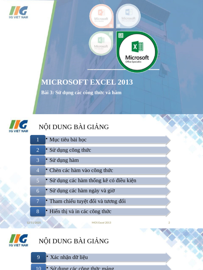Microsoft Excel 2013 Lesson 3 1211201815 | PDF