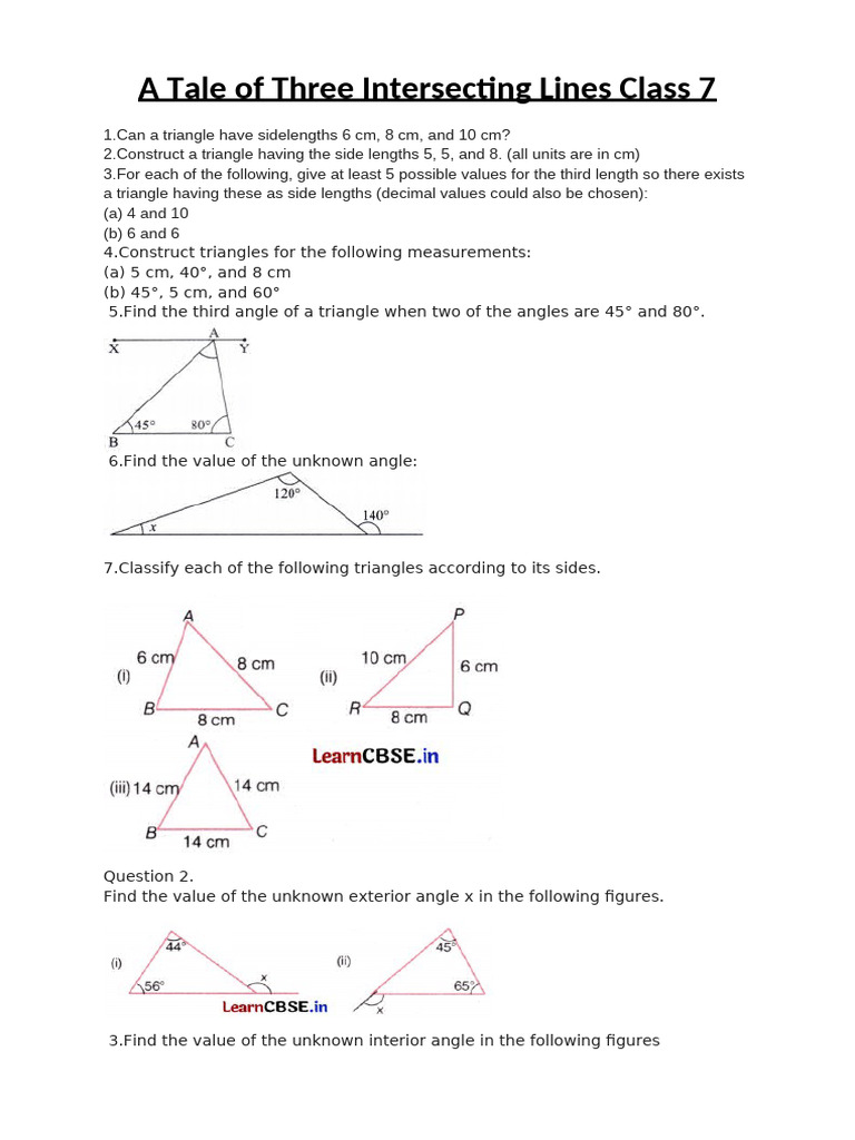 Triangle Construction and Properties Guide | PDF | Triangle | Angle