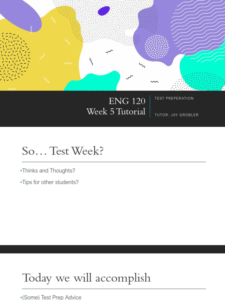 ENG 120 Week 5 Test Prep [JG].PDF (1) | PDF | Metre (Poetry) | Poetry