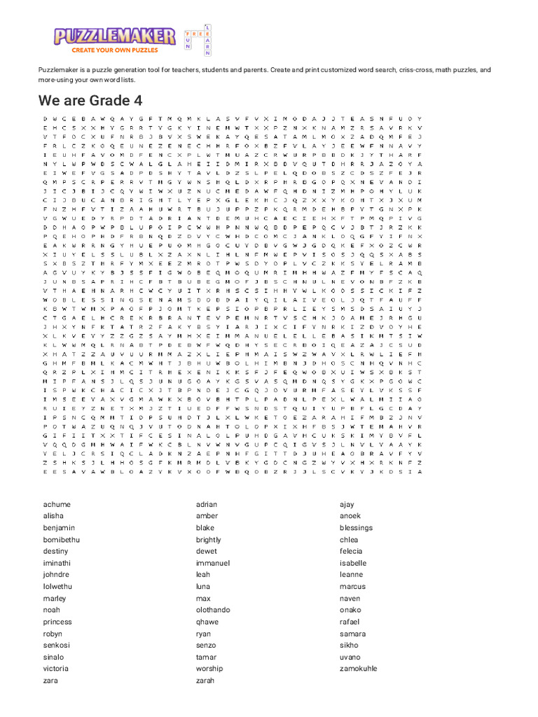 Word Search Puzzle _ Discovery Education Puzzlemaker | PDF