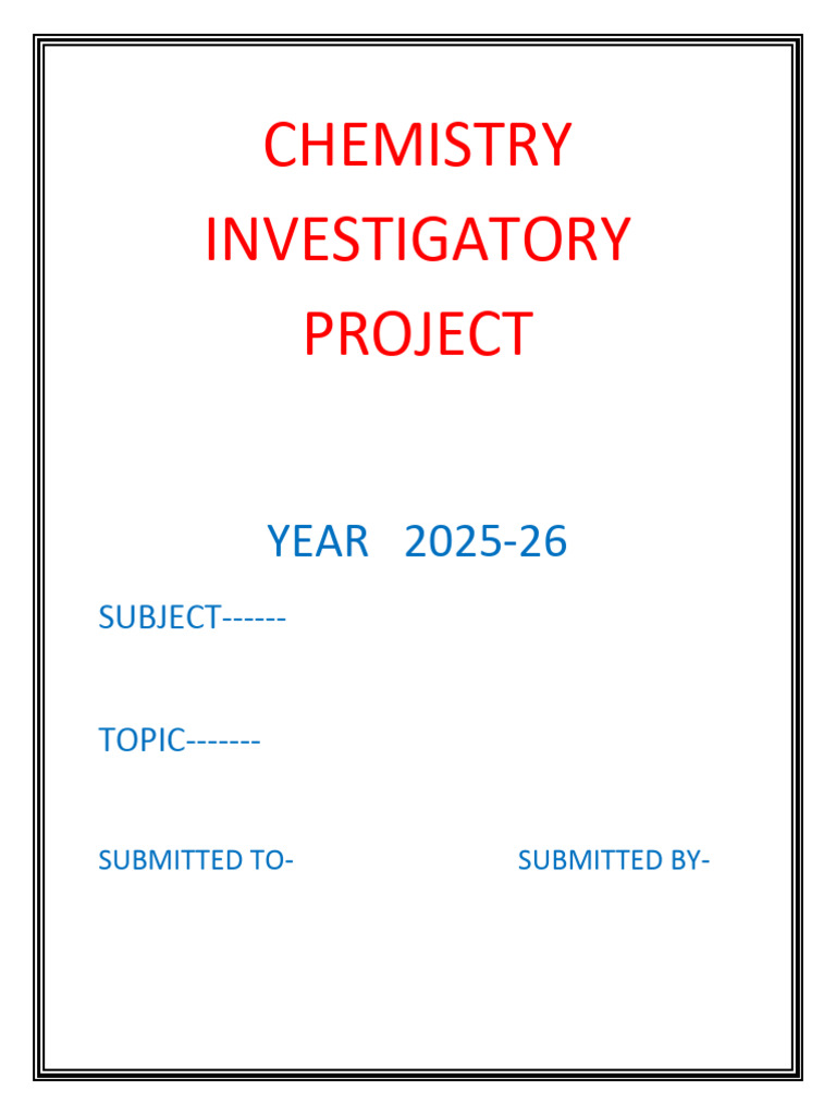 2025-26 Investigatory Project Overview | PDF