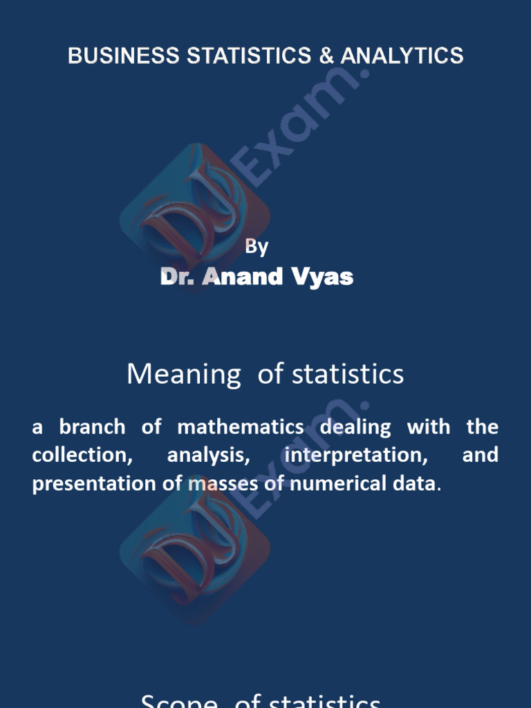 Business Statistics Notes Unit 1 Du DuExam | PDF | Statistics | Skewness