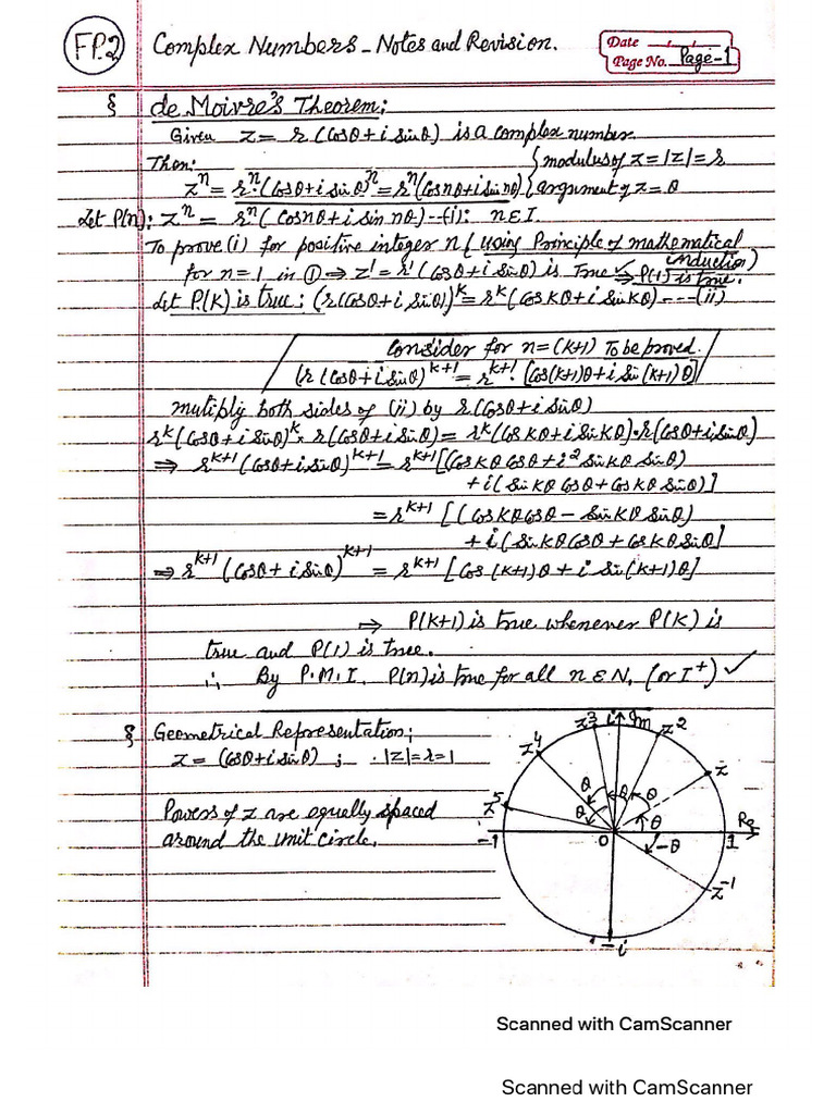 Fp2 Complex Numbers Notes and Revision | PDF