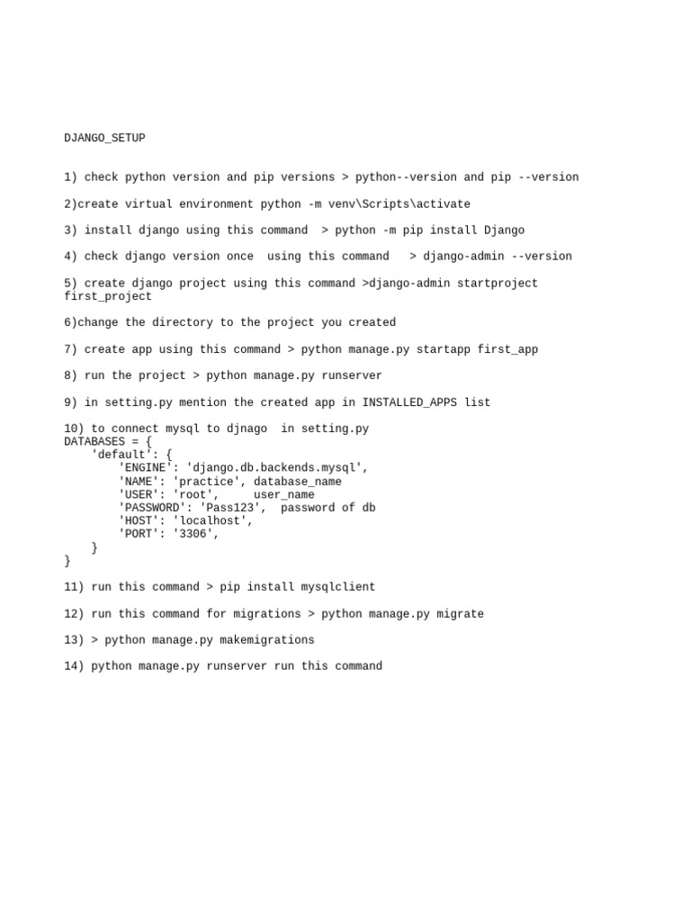 Django Setup | PDF