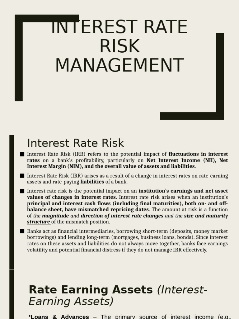Interest Rate Risk Management Explained | PDF | Yield Curve | Interest