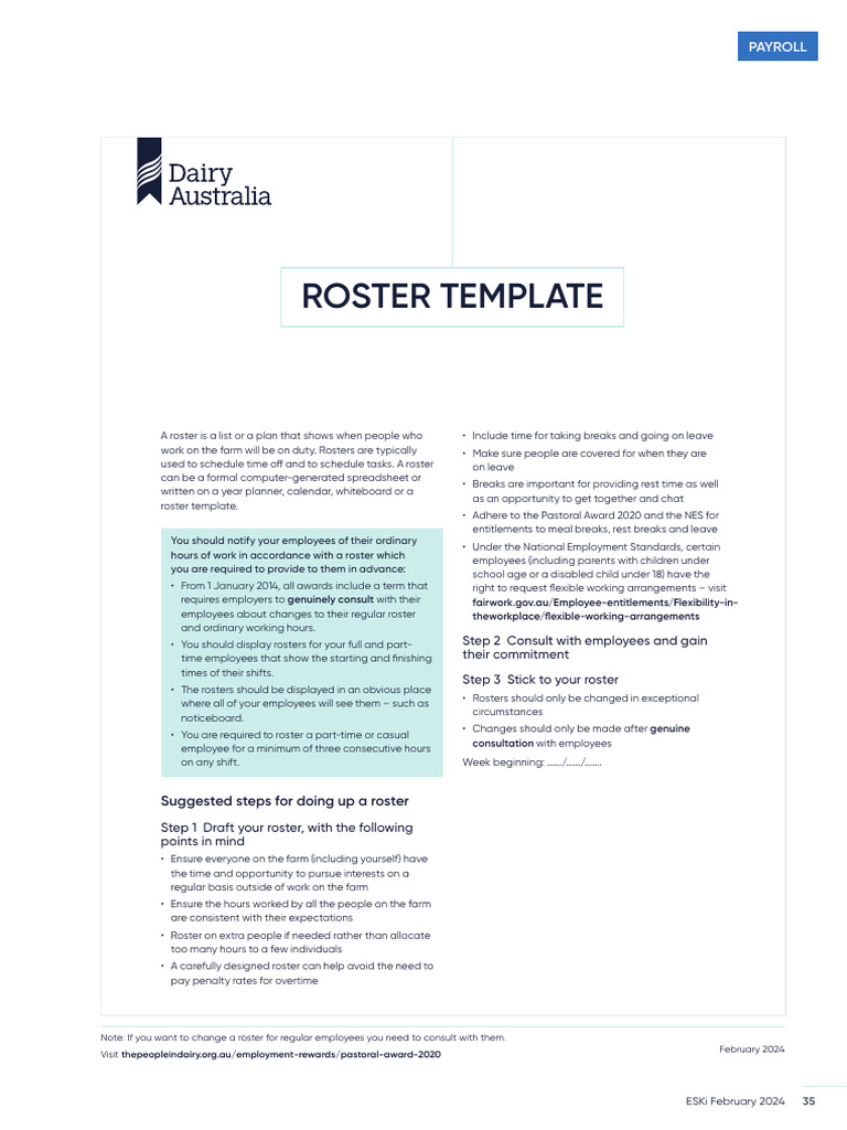 Farm Employee Roster Guidelines | PDF | Business | Business Ethics