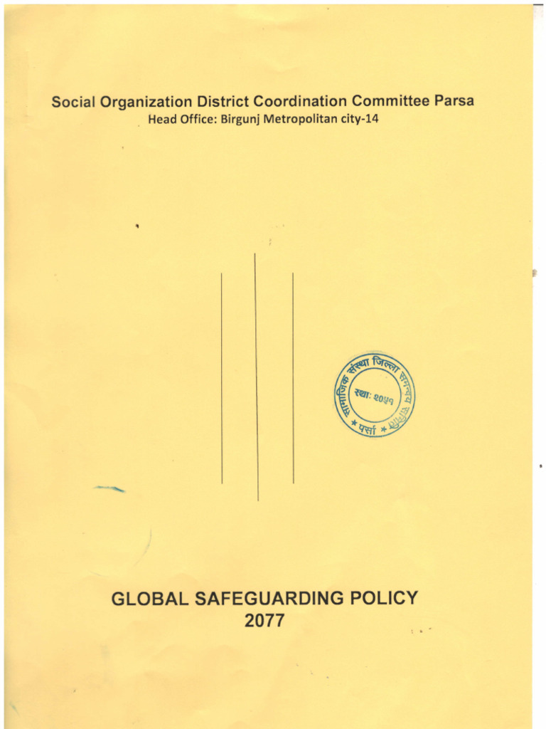 Global Safeguarding Policy 2077_Sodcc Parsa | PDF | Psychological Abuse ...