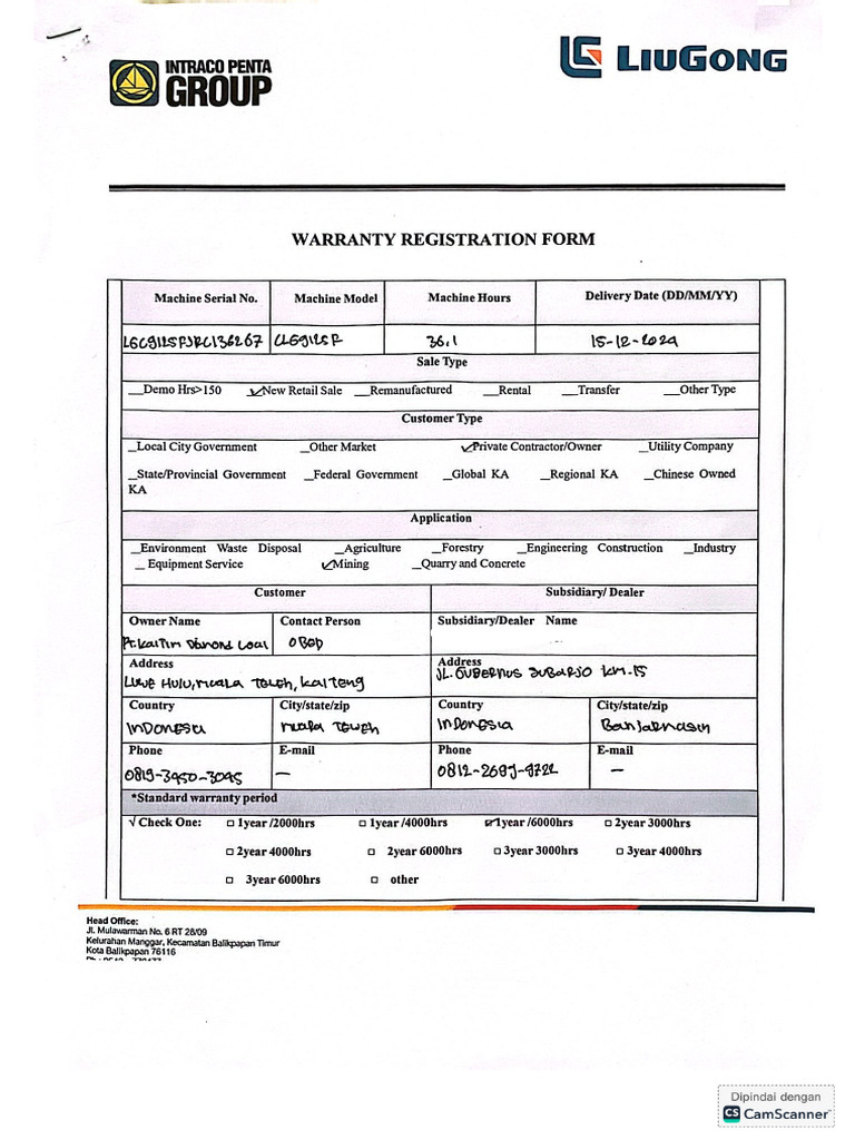 Document Commissioning Excavator Lgc9125fjrc136267 PT KDC | PDF