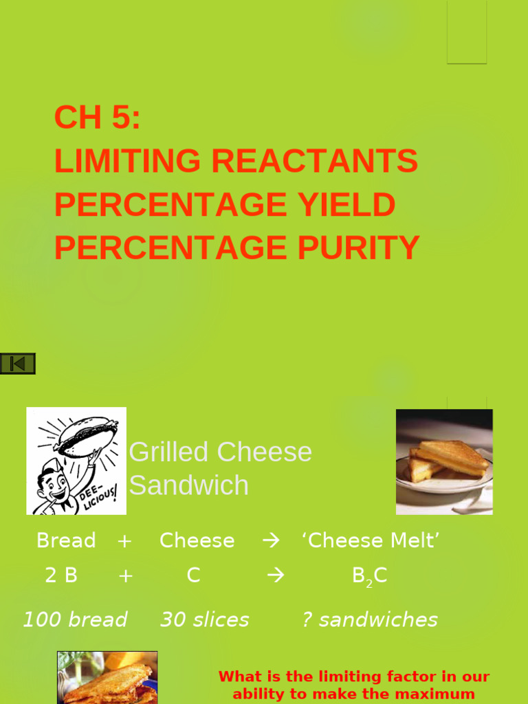 Chemistry Grade+10B +Ppt+3 +Limiting+Reactant+ Percentage+Yield | PDF ...