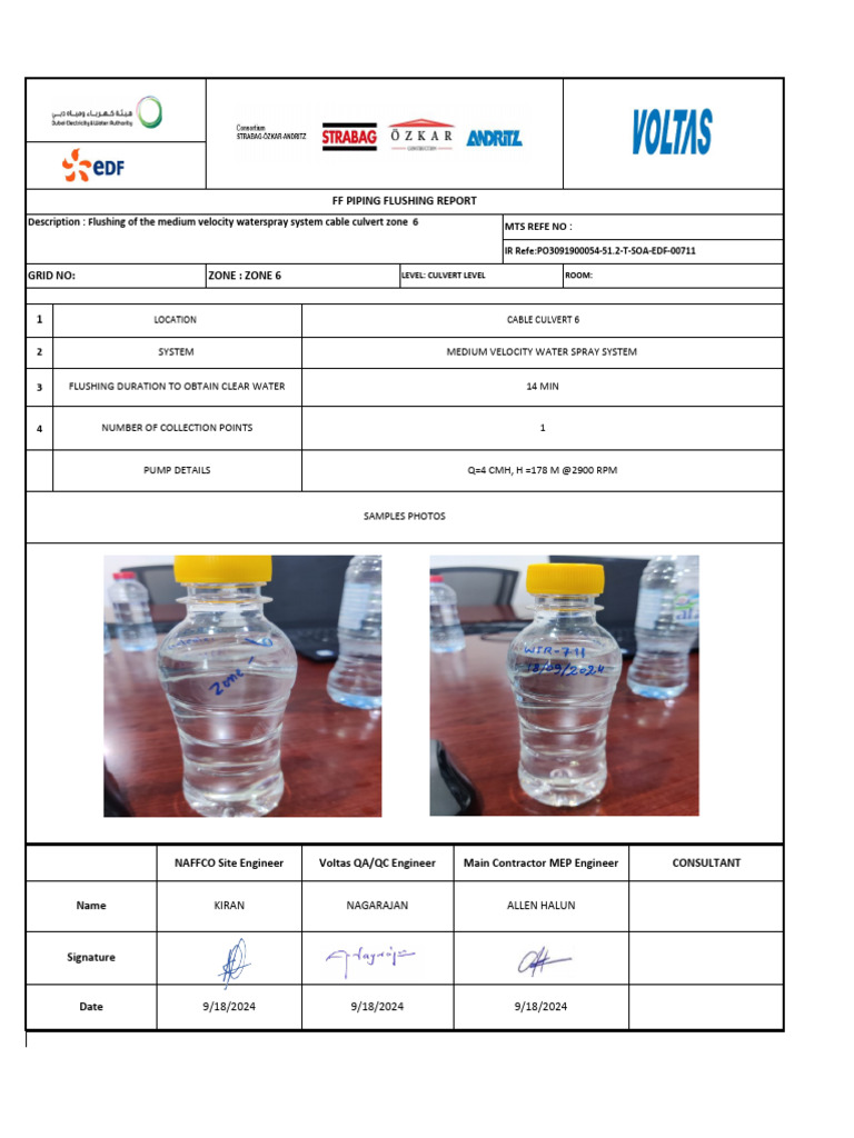 Checklist for Piping Flushing Photos | PDF