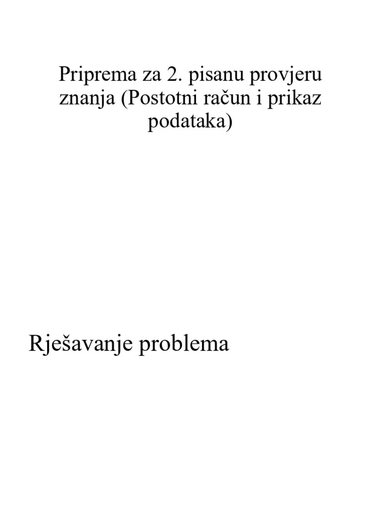 Priprema Za 2.pisanu Provjeru Znanja | PDF