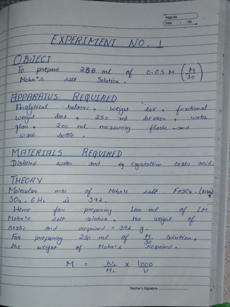 Chemistry Class 12 Lab Manual | PDF