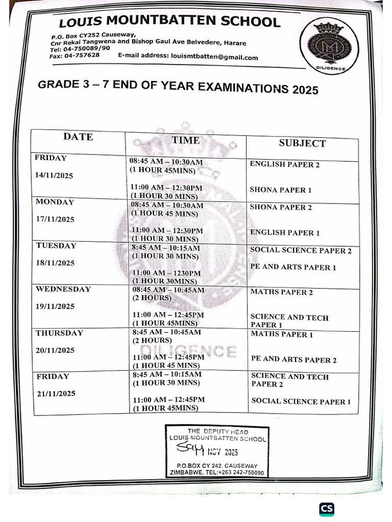 Timetable 3rd Term | PDF