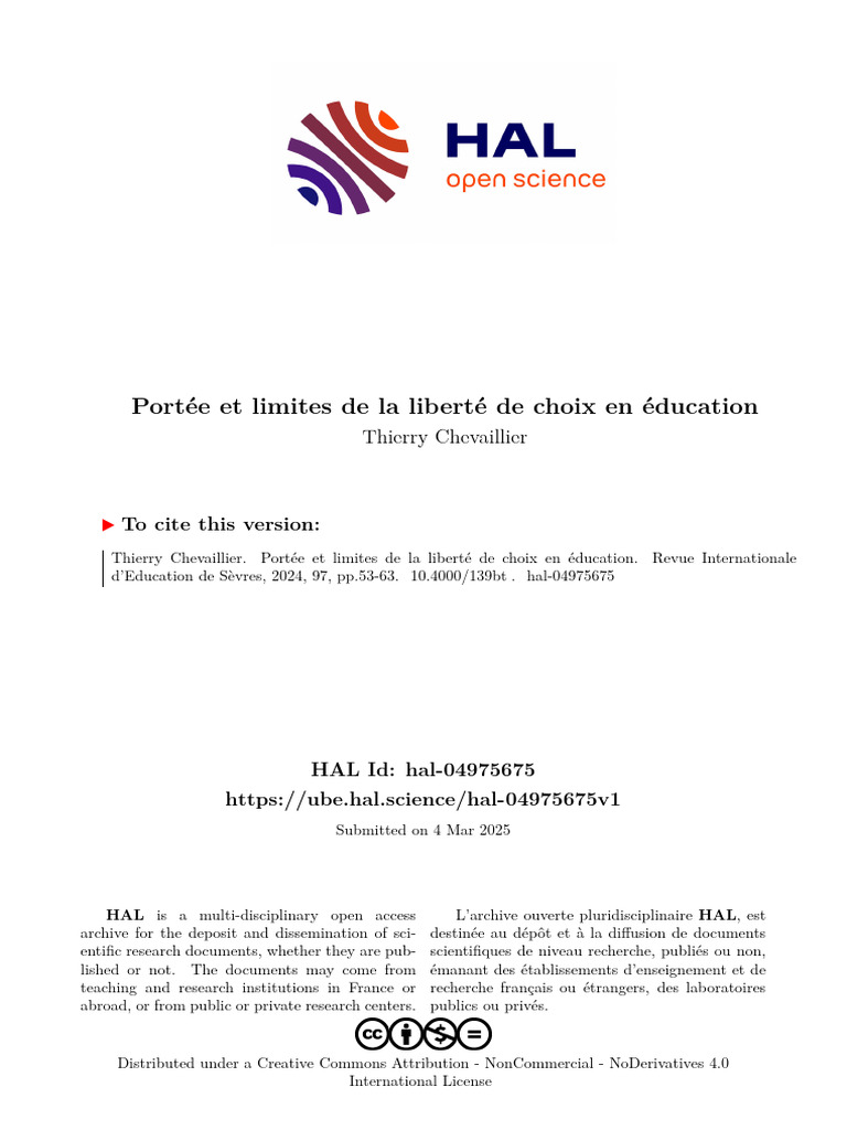 Liberté de choix en éducation : enjeux et limites | PDF | Écoles ...