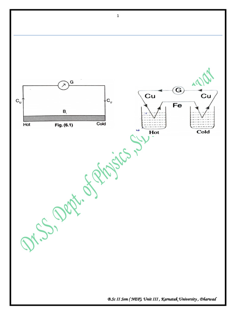 Seeback Effect in Thermoelectricity Explained | PDF | Thermocouple ...