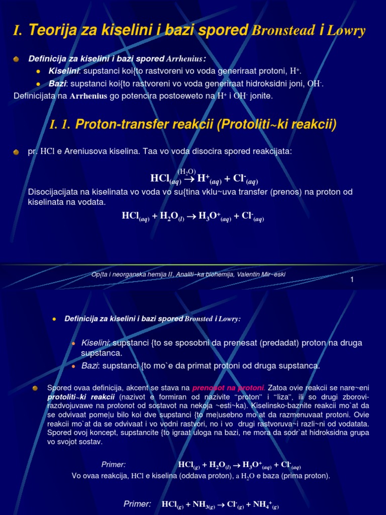 1-Teorii Za Kiselini I Bazi | PDF