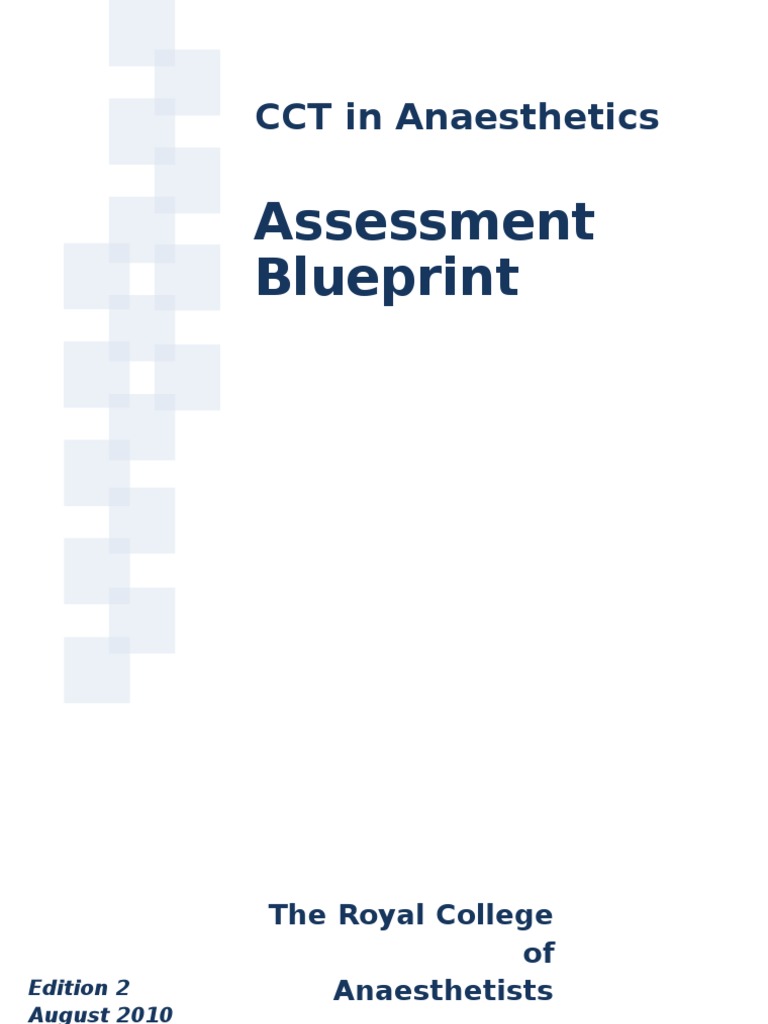 CCT in Anaesthetics - Assessment Blueprint Aug 2010 V1.3 | PDF ...