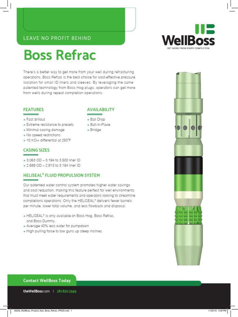 WellBoss Product Flyer Boss Refrac PROD | PDF