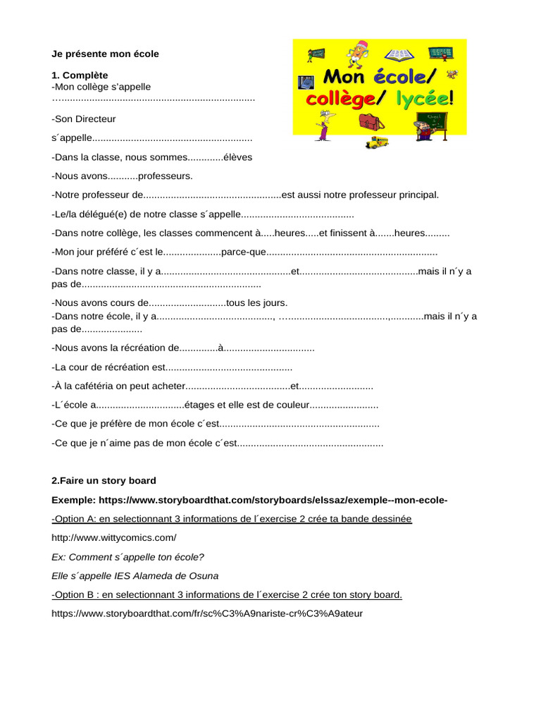 Présentation de mon collège et activités | PDF