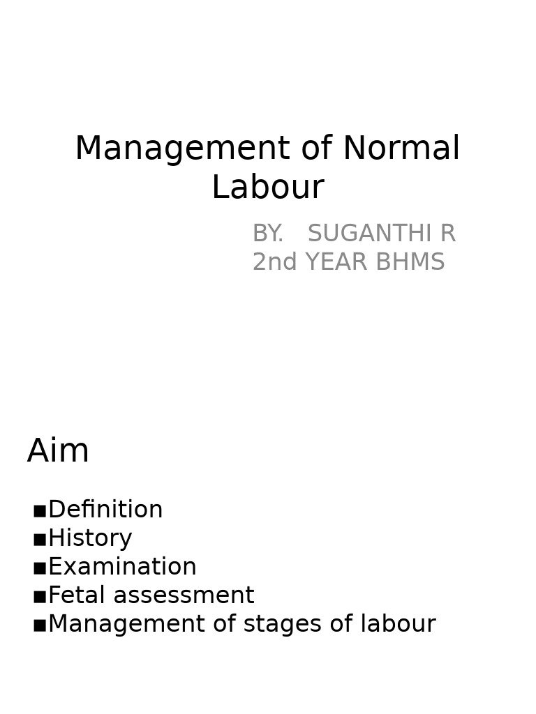 Management of Normal Labour | PDF | Childbirth | Maternal Health