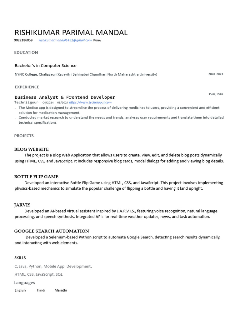 BSC Resume | PDF