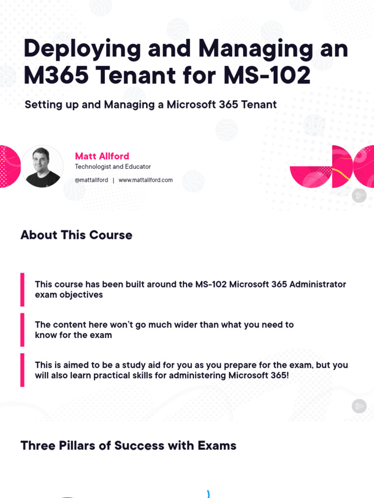 Managing Microsoft 365 Tenant for MS-102 | PDF | Domain Name | Share Point