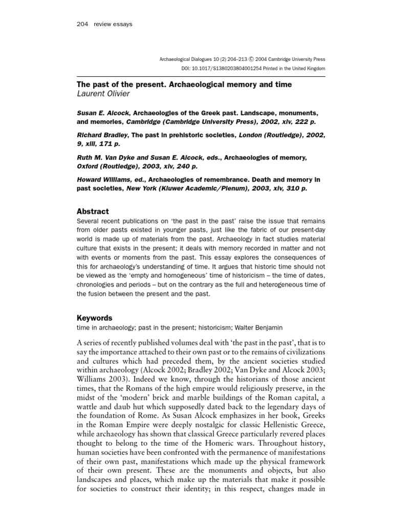 Memory Past | PDF | Archaeology | Time