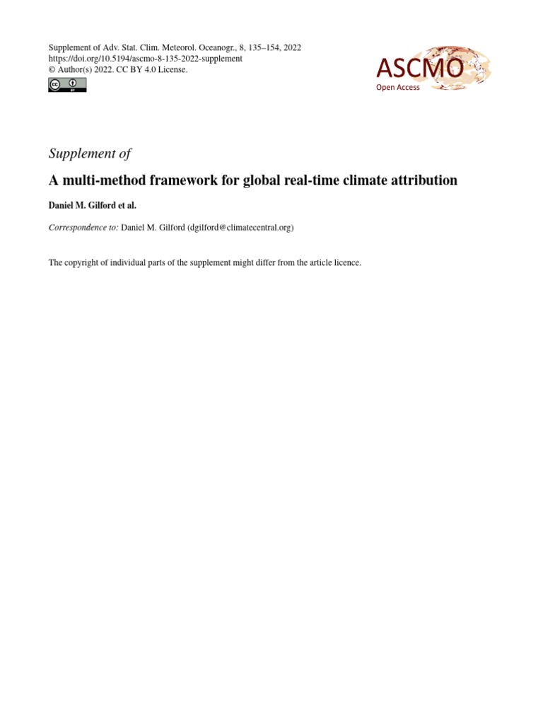 Global Real-Time Climate Attribution Framework | PDF | Probability ...