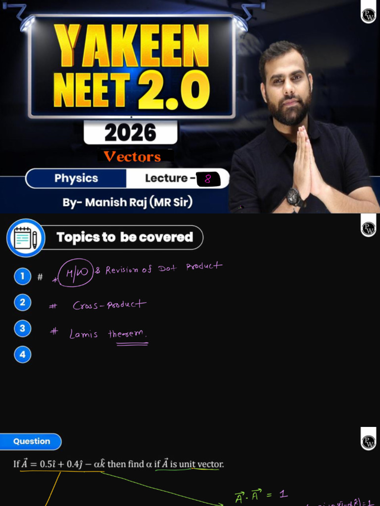 Vectors 08 Class Notes. | PDF