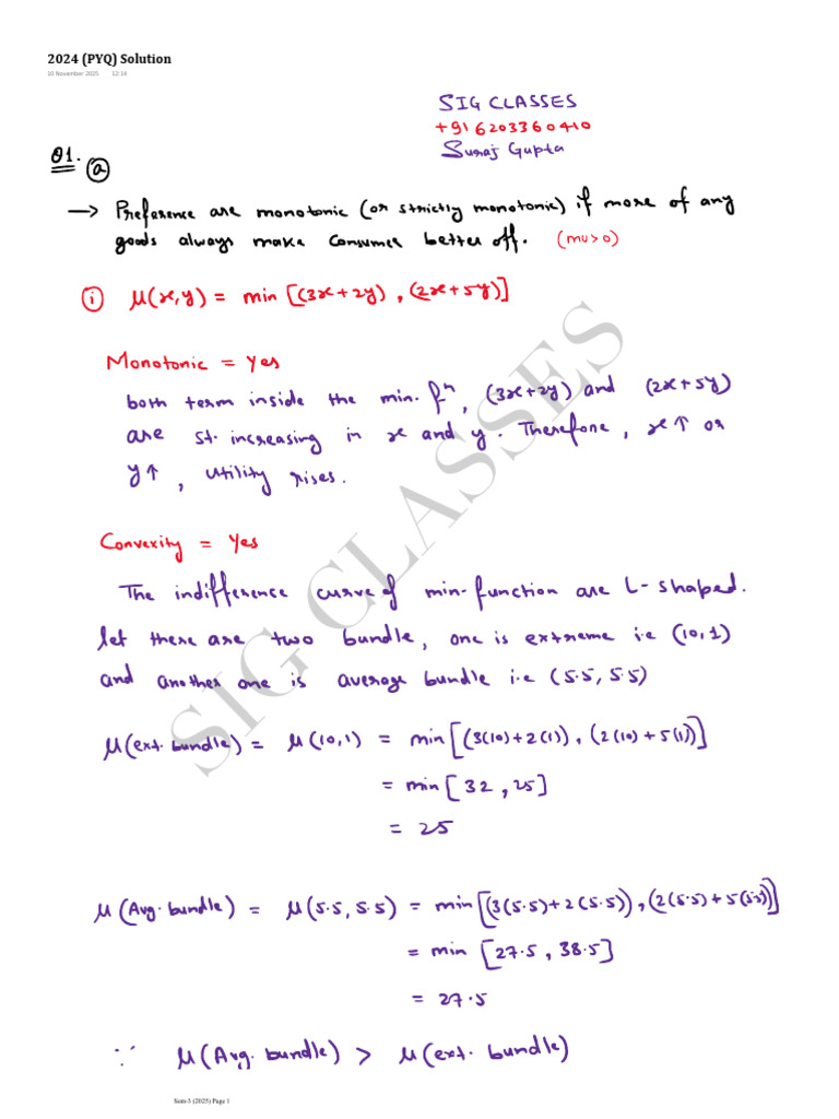 2024 PYQ Solutions for Sem-3 Classes | PDF