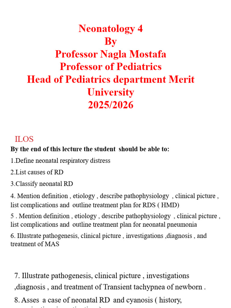 Neonatal Respiratory Distress Guide | PDF