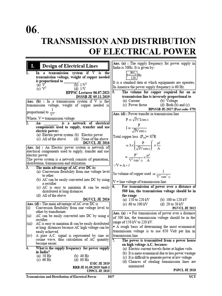 Electrical Power Transmission Basics | PDF | Electric Power ...
