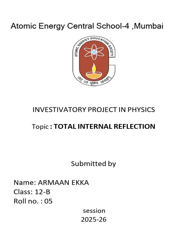 Conditions for Total Internal Reflection (1) | PDF | Refractive Index ...