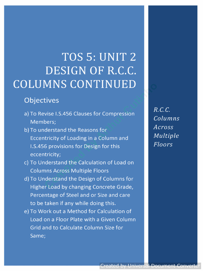 TOS 5 Unit 2 Design of Columns Continued_ Columns Across Multiple ...