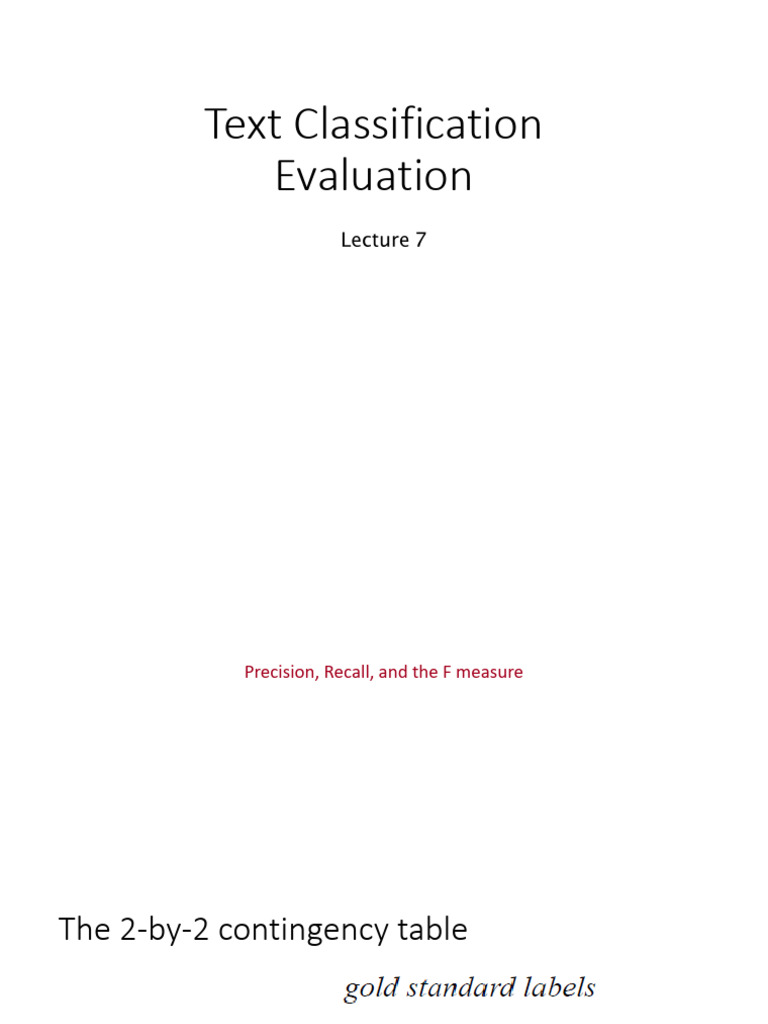 Text Classification and Evaluation Metrics | PDF | Accuracy And ...