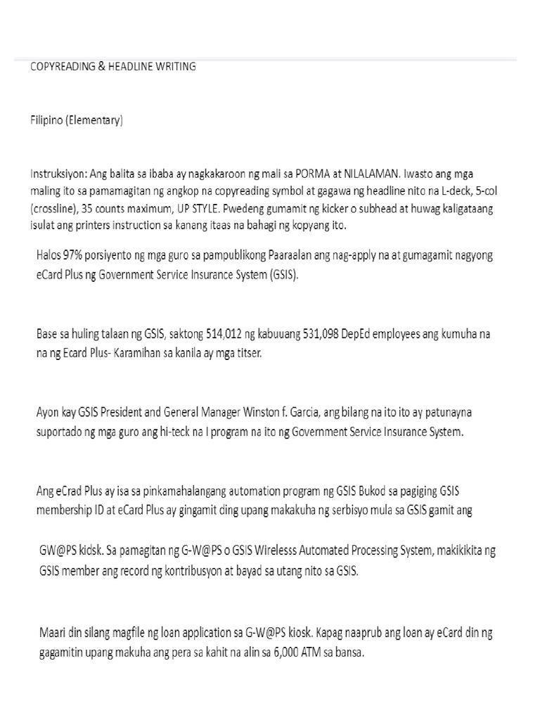 Copyreading 3 | PDF