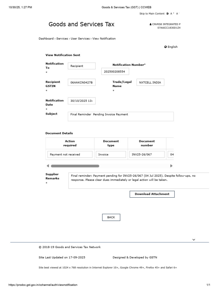 Final Reminder for Pending Invoice Payment | PDF | Invoice | Payments