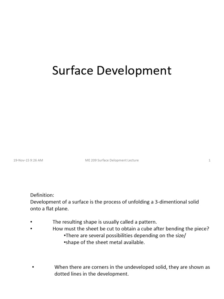 Surface Development Techniques Explained | PDF