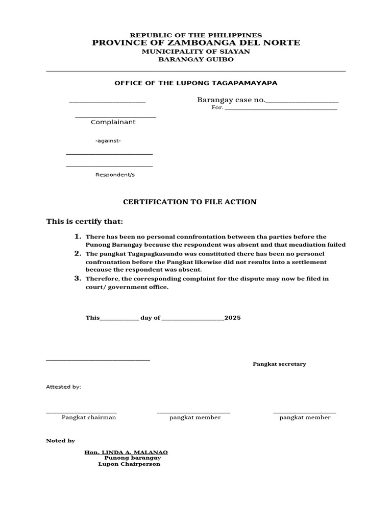 Certificate to File Action | PDF