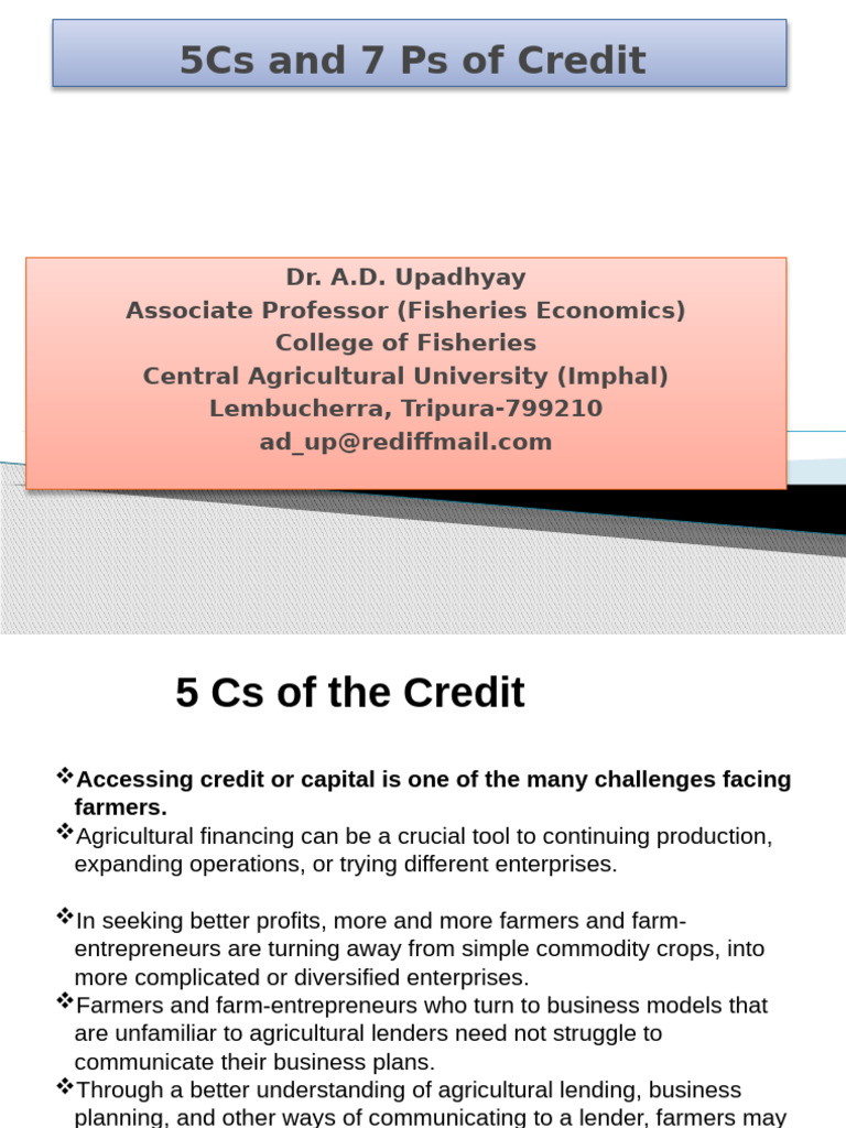 5 Cs and 7Ps of Credit | PDF | Credit | Finance & Money Management